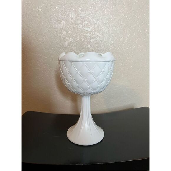 Indiana Glass | Accents | Vintageindiana Glass Compote Quilted Cushion ...